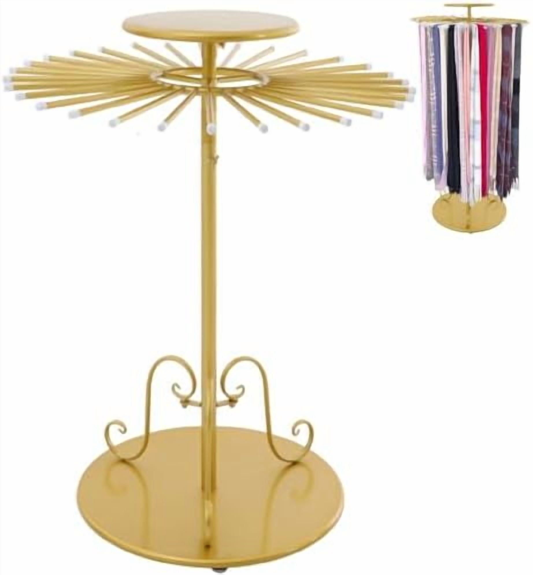 Rotating Round Scarf Display , Freestanding Scarf Display Stand with 30 ...