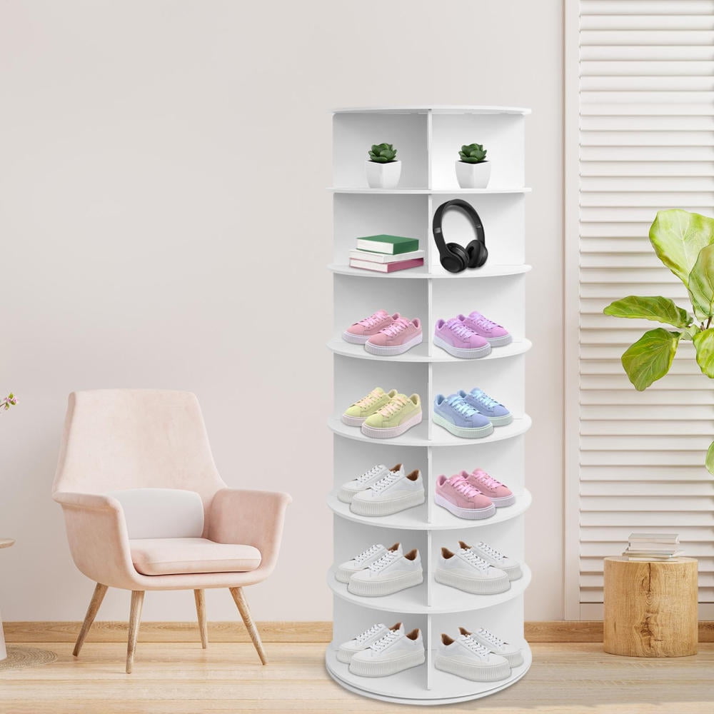 Rotating Shoe Rack 7 Tier Organizer, High Bottom Design Shoe Tower ...