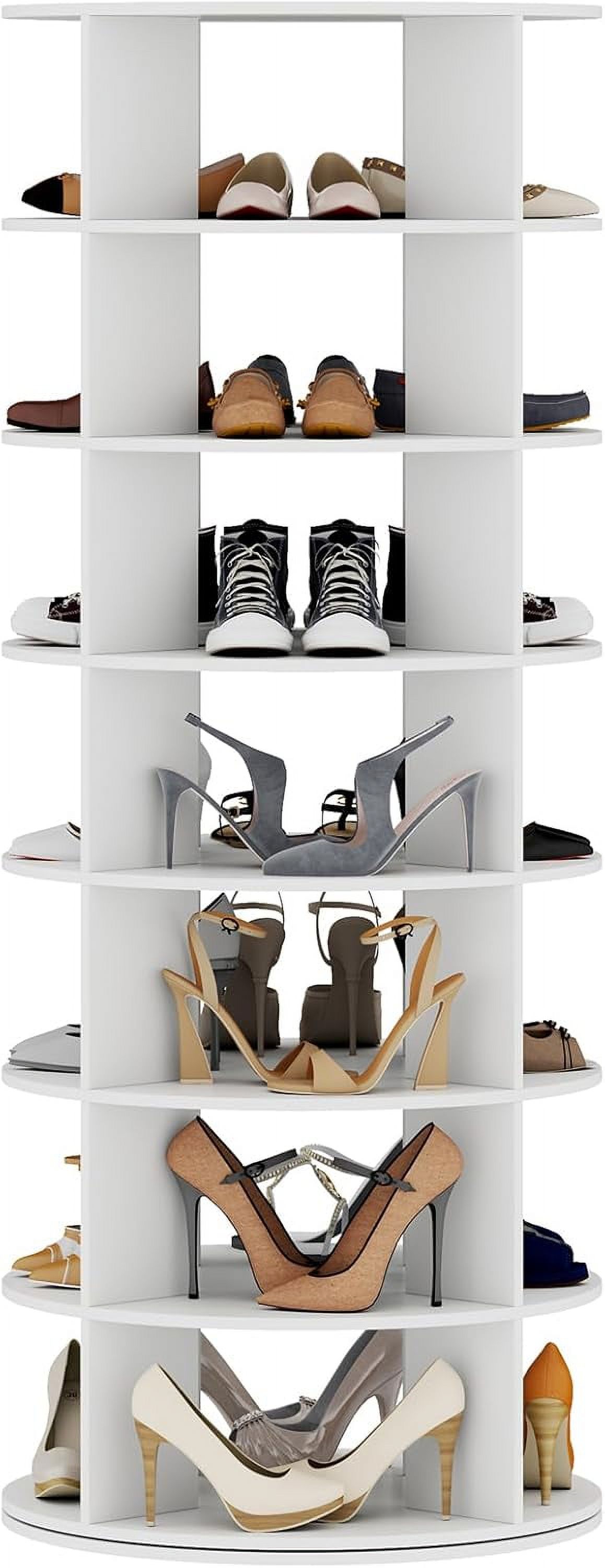Rotating Shoe Rack, 7-Tier Spinning Shoe Tower Center Hollow 360 ...
