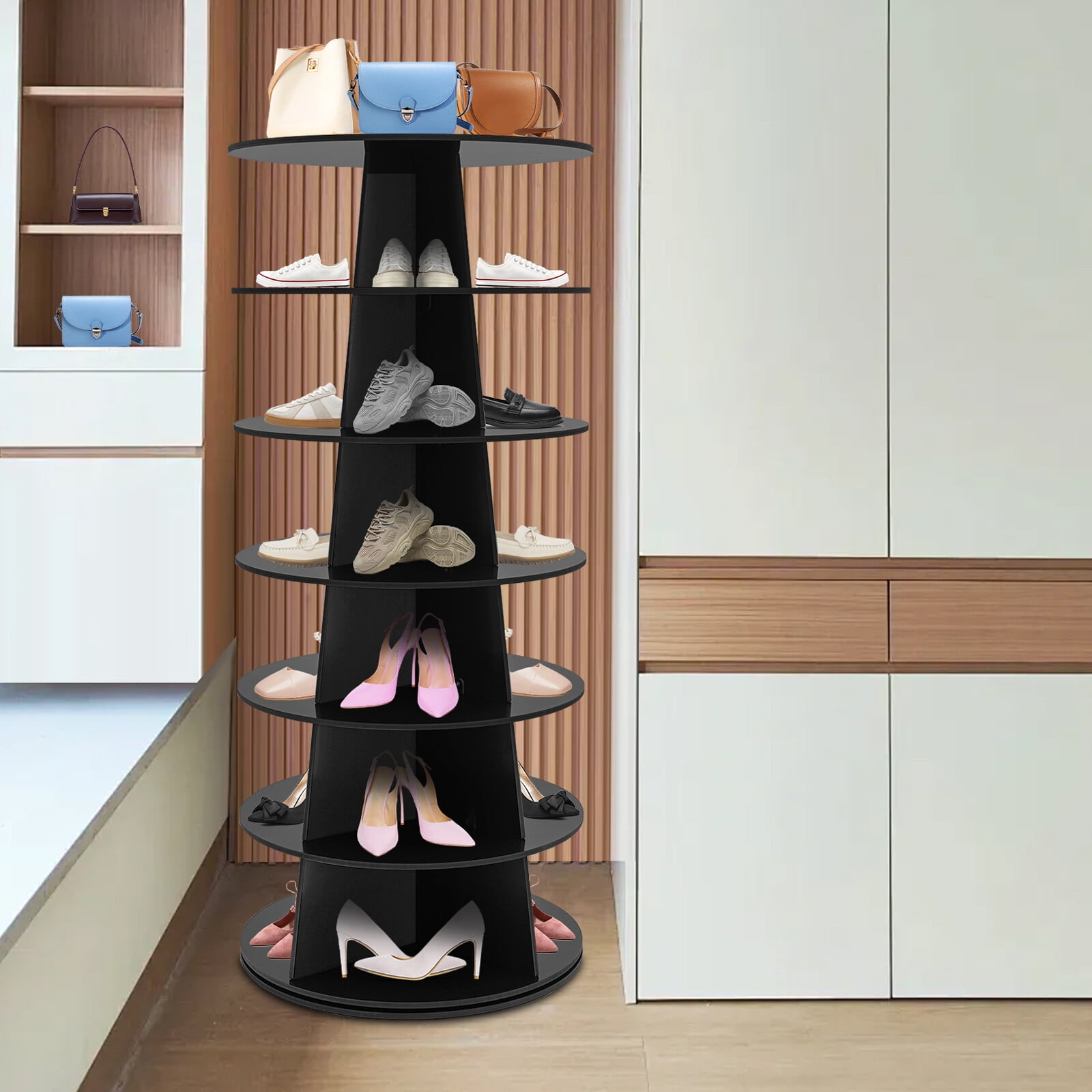 Rotating Shoe Rack, Spinning Shoe Rack, 360° Revolving Shoe Storage ...