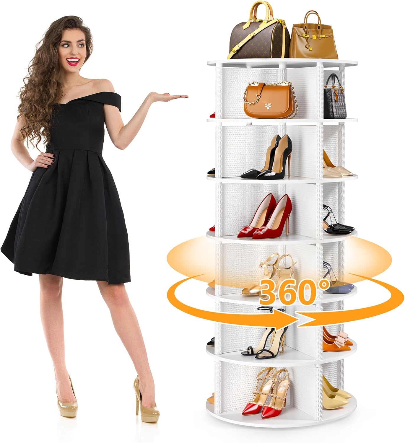 Rotating Shoe Rack Spinning Shoe Rack Tower, 360° Rotating Shoe ...