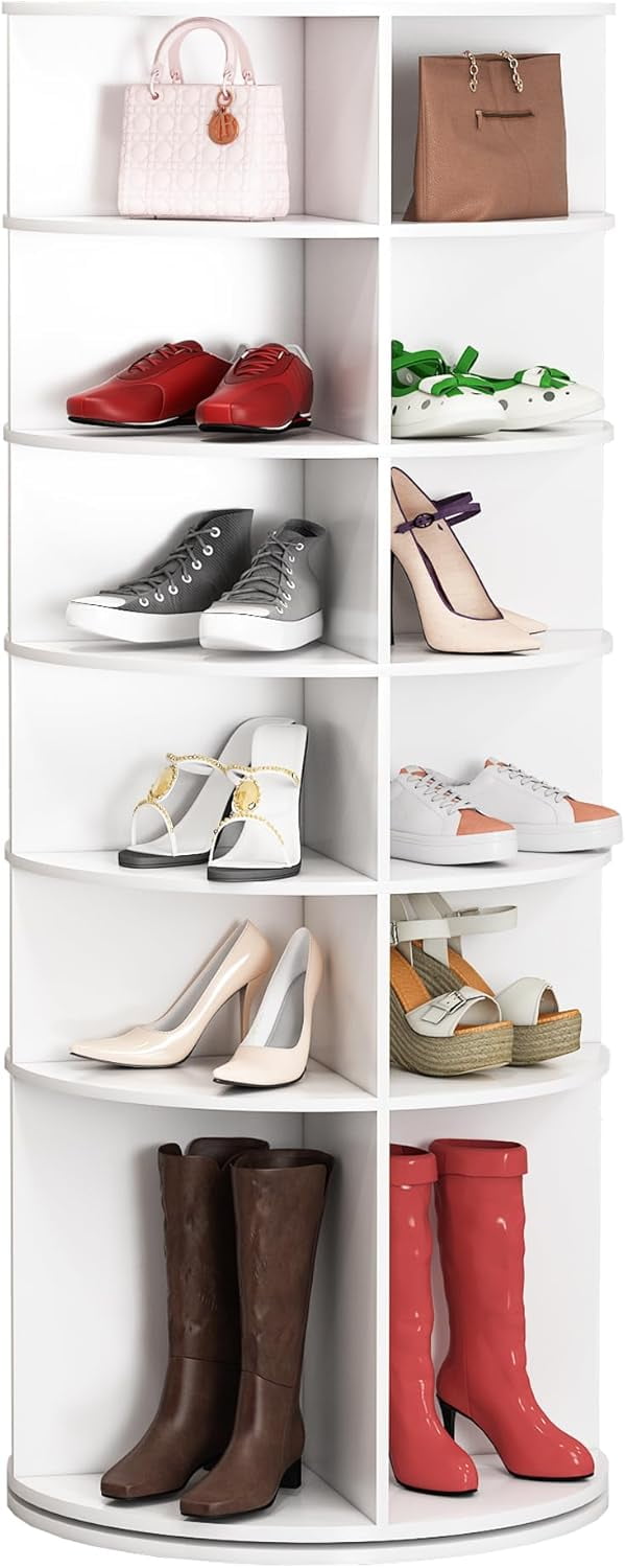Rotating Shoe Rack Tower,6 Tier Spinning Revolving 360 Shoe Rack ...