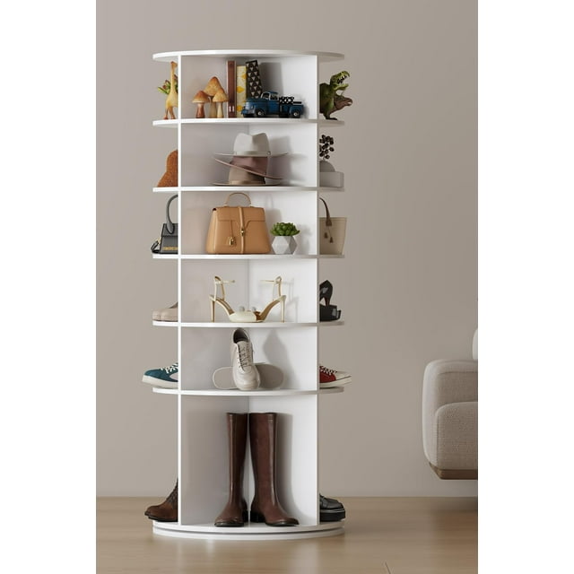 Rotating Shoe Rack Tower,6 Tier Spinning Revolving 360 Shoe Rack ...