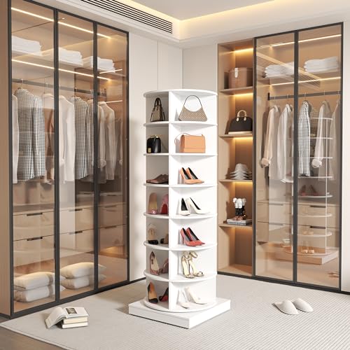 Rotating Shoe Rack Tower,6-Tire Rotating Shoe Rack Tower 360°,Spinning ...