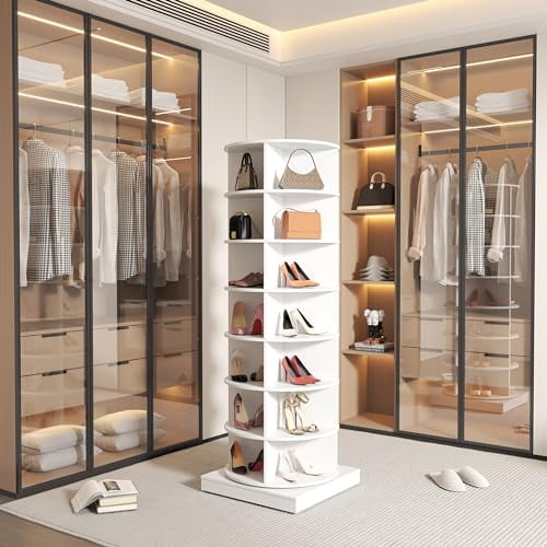 Rotating Shoe Rack Tower,6-Tire Rotating Shoe Rack Tower 360°,Spinning ...