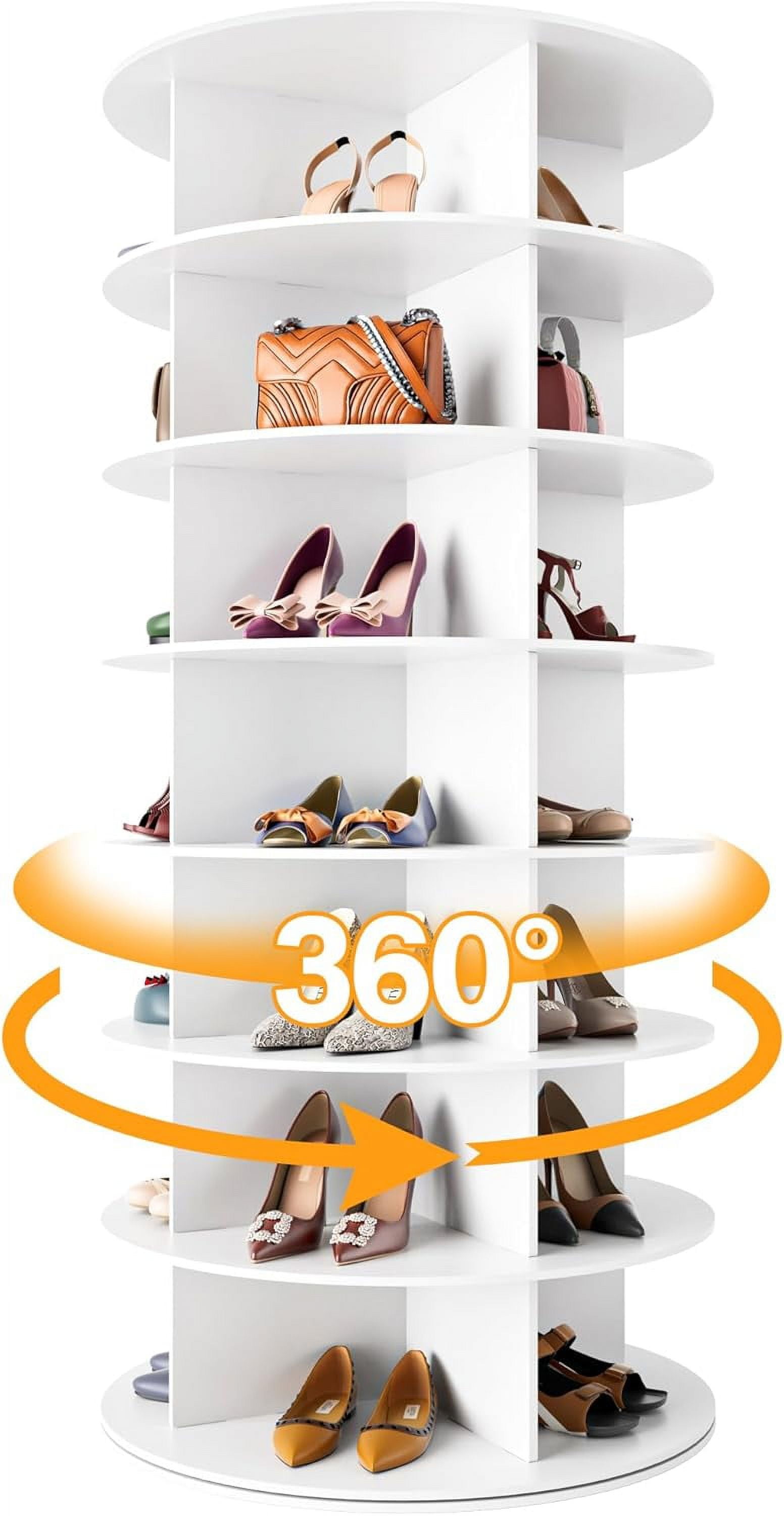 Rotating Shoe Rack Tower 7 Tier Organizer, Vertical Spinning Shoe ...