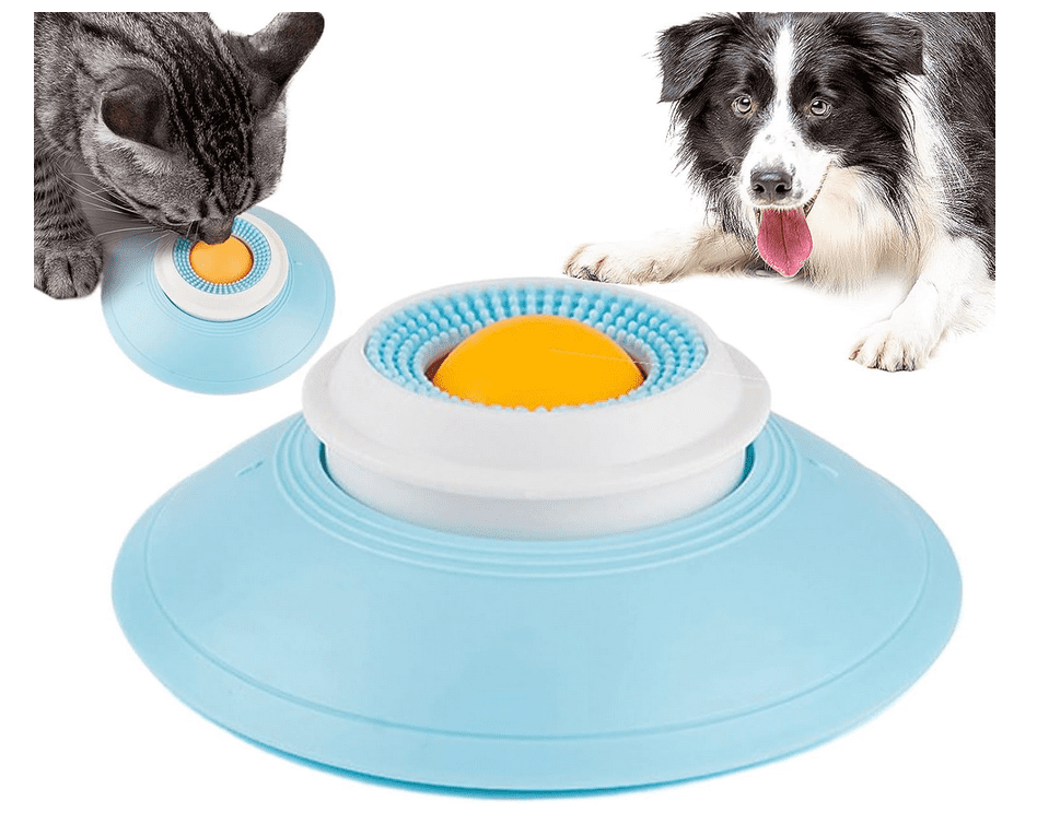 Rotating Slow Feeder Dog Bowl - Interactive Licking Plate for Dogs ...
