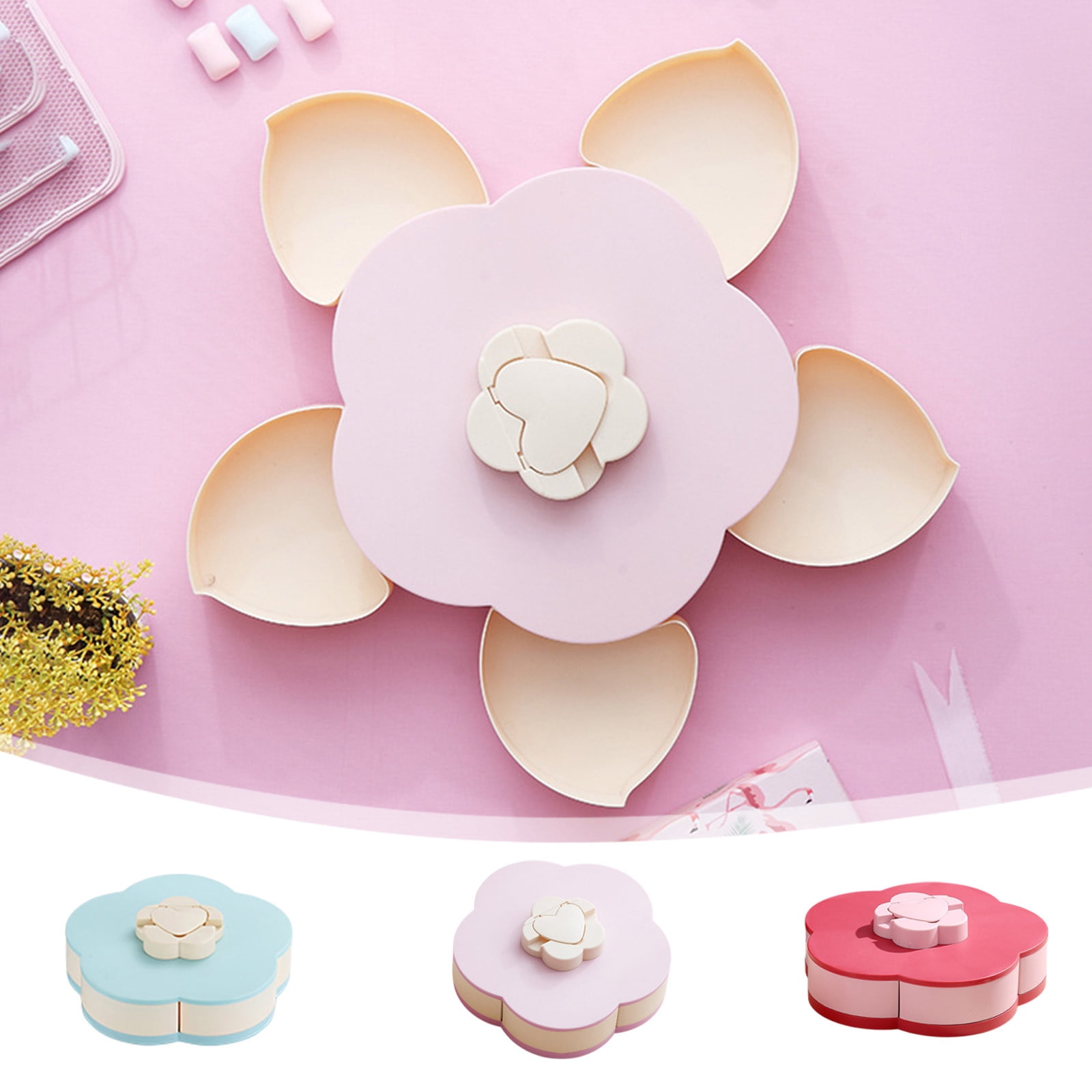Rotating Snack Box under $5! Yannianjz Large Rotating Snack Tray,Multi ...