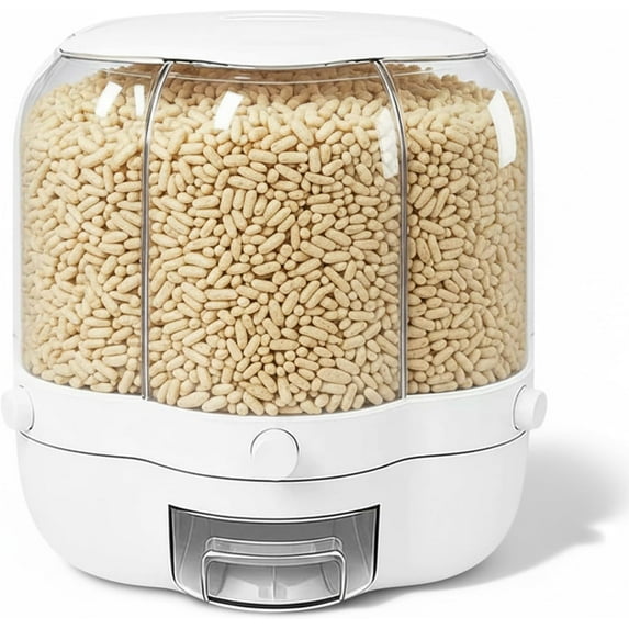Rotating Snack Dispenser - 6 Compartment Container White Small ...