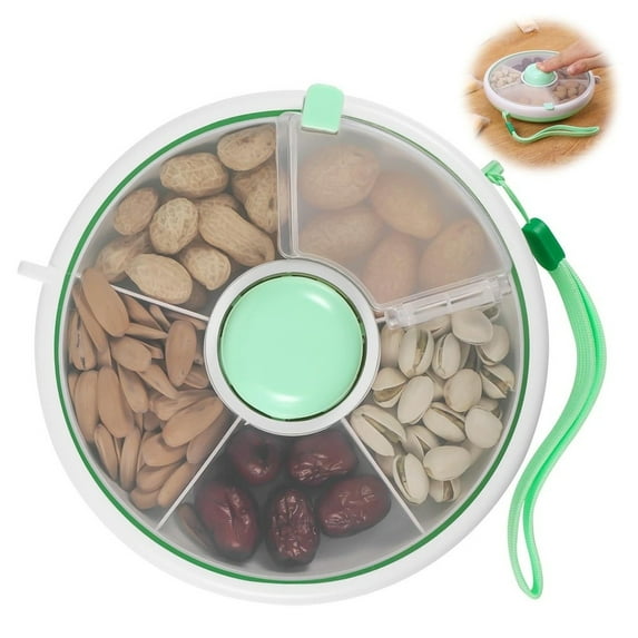 Rotating Snack Storage Box With Lid Compartments Fruit Plate For Kids ...