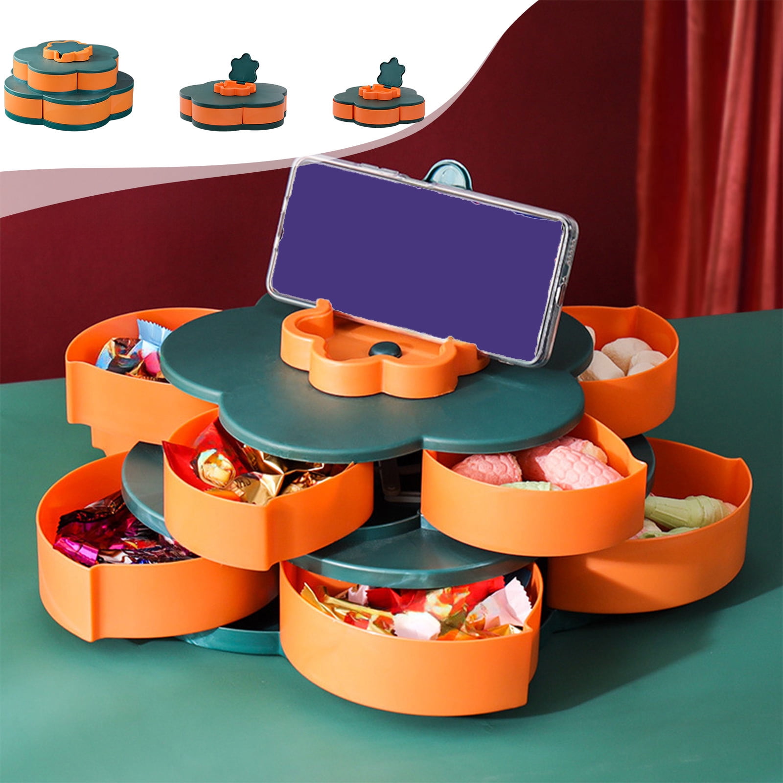 Rotating Snack Tray under $5! Yannianjz Rotating Christmas Snack Tray ...