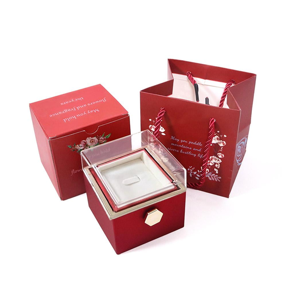 Rotating Soap Flower Rose Creative Rotation Rose Jewelry Box Packaging ...
