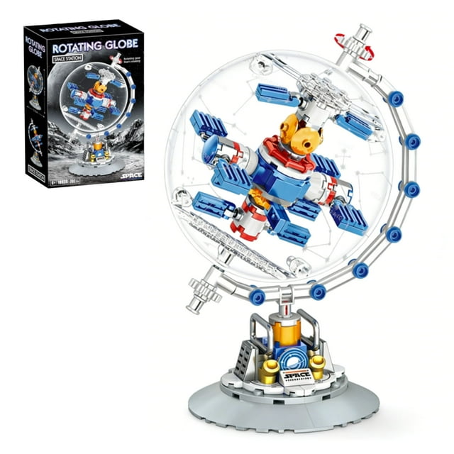Rotating Space Station Earth Globe Building Blocks Set, 202 Pcs DIY ...