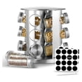 Rotating Spice Rack - 12 Jar Stainless Steel Organizer for Countertop ...
