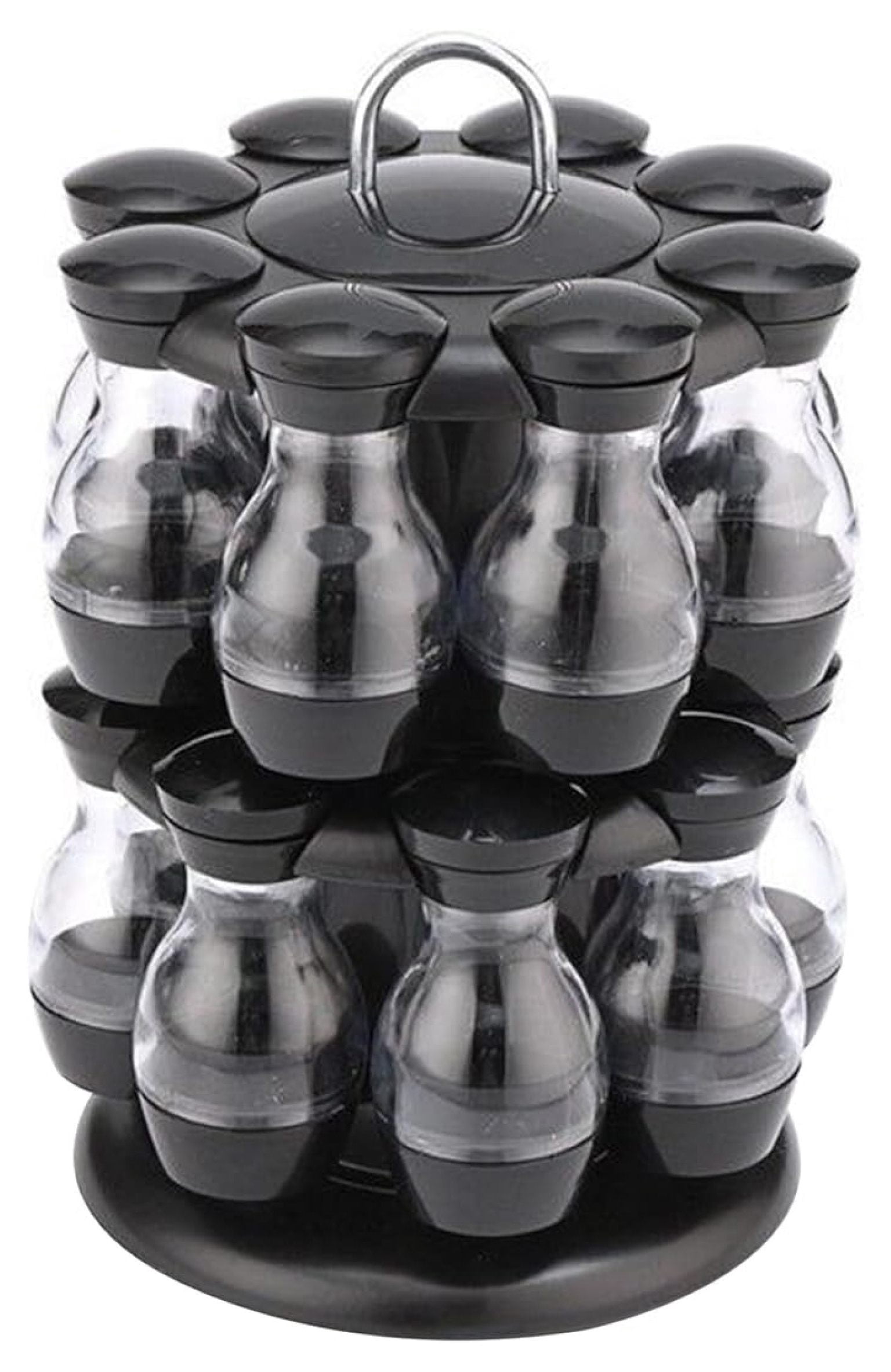 Rotating Spice Rack Organizer 2-Tier - 16 Jar Spice Rack with Bottles ...
