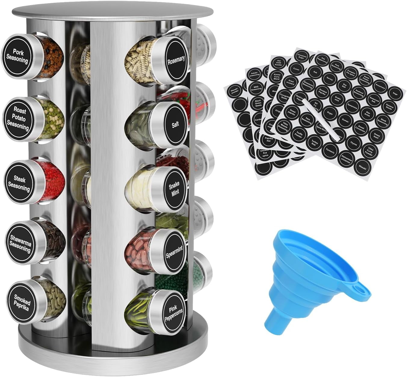 Rotating Spice Rack Organizer, Spice Tower for Countertop, Revolving ...