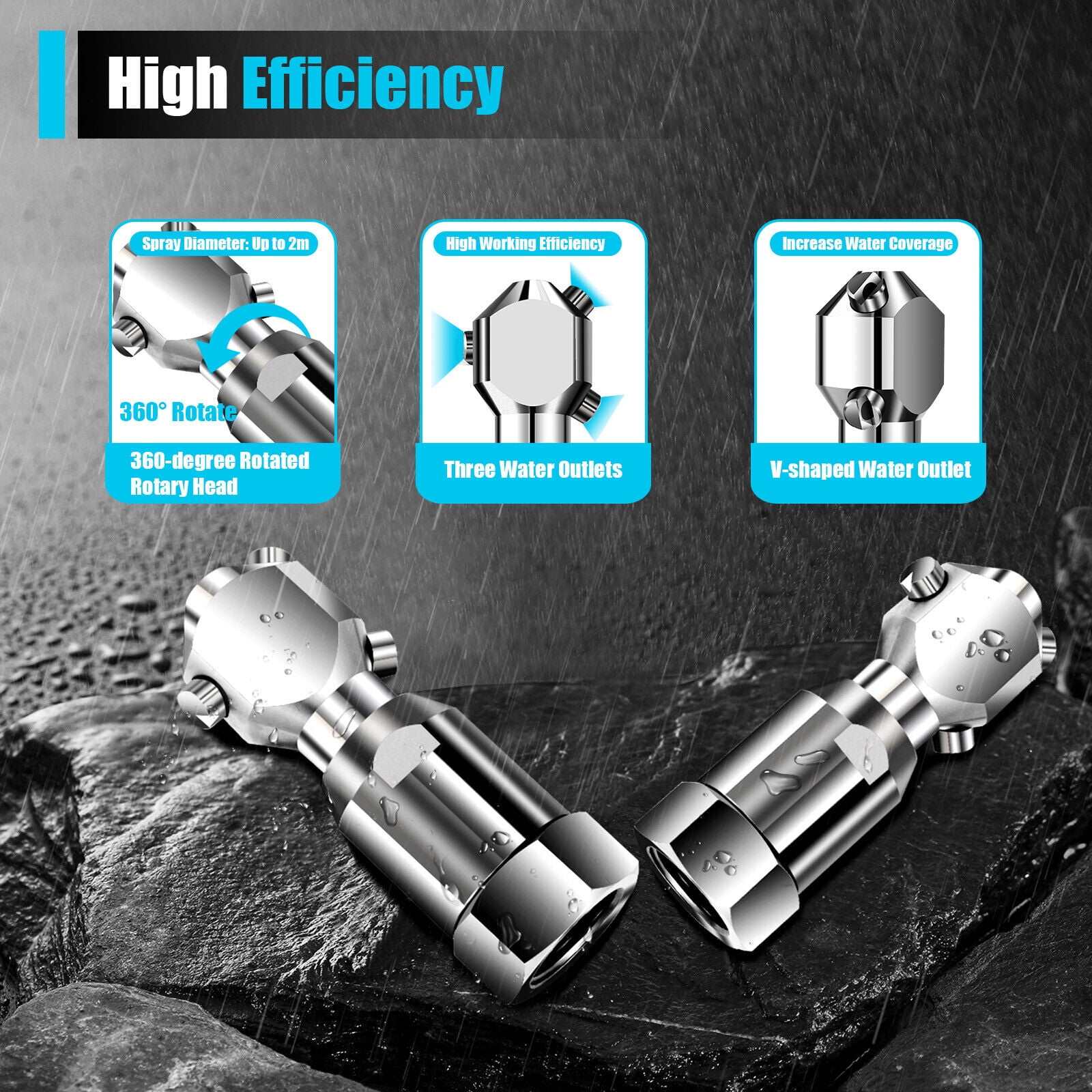 Rotating Spraying SS304 Full Tank Internal Washing Nozzle Heads 3/4 ...