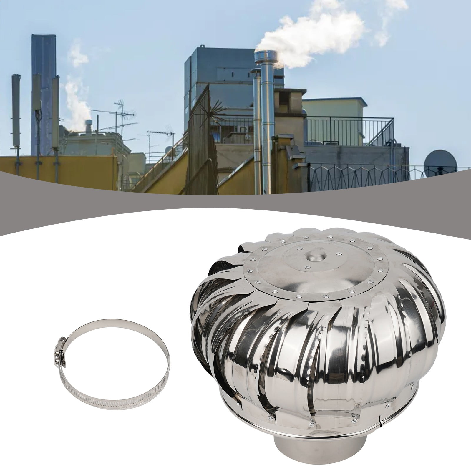 Rotating Stainless Steel Chimney Cowl Cap: Protects Flue Pipe, Enhances ...