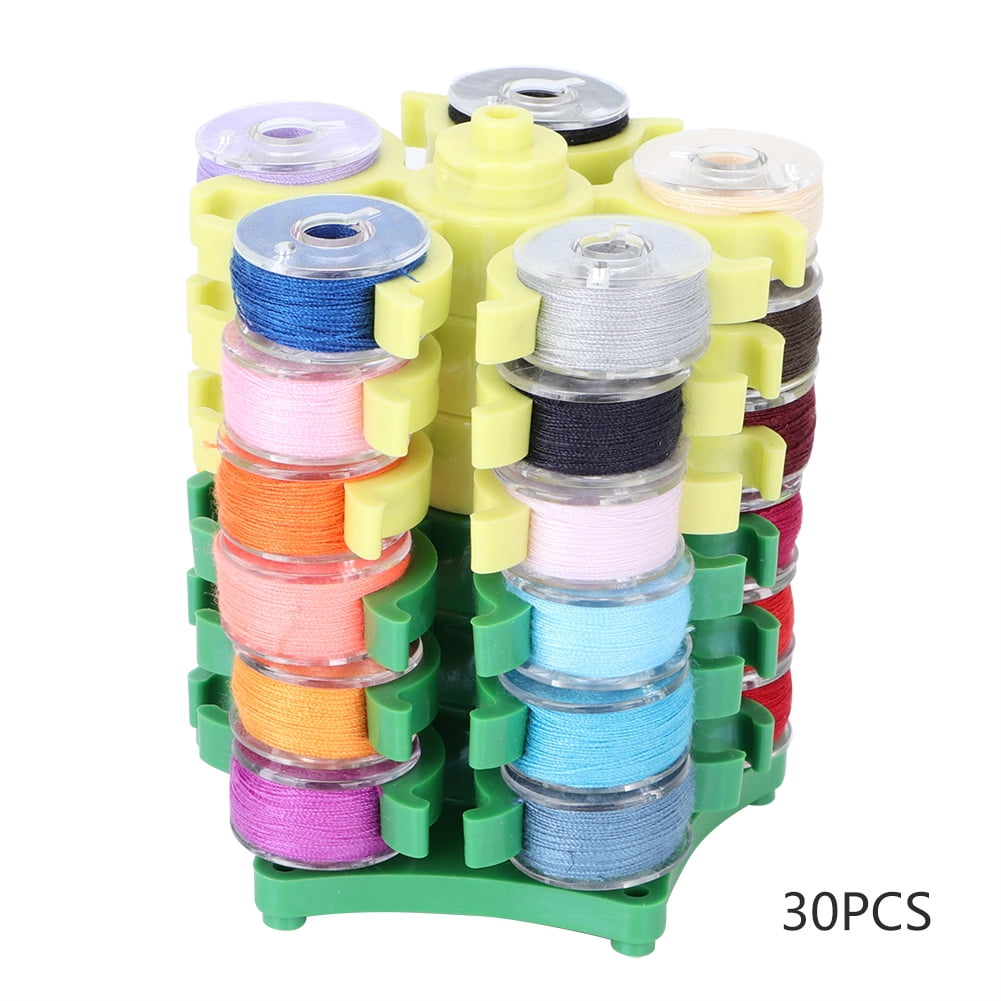 Rotating Storage & Organizer Rack 30-Piece Colorful Embroidery Bobbin ...