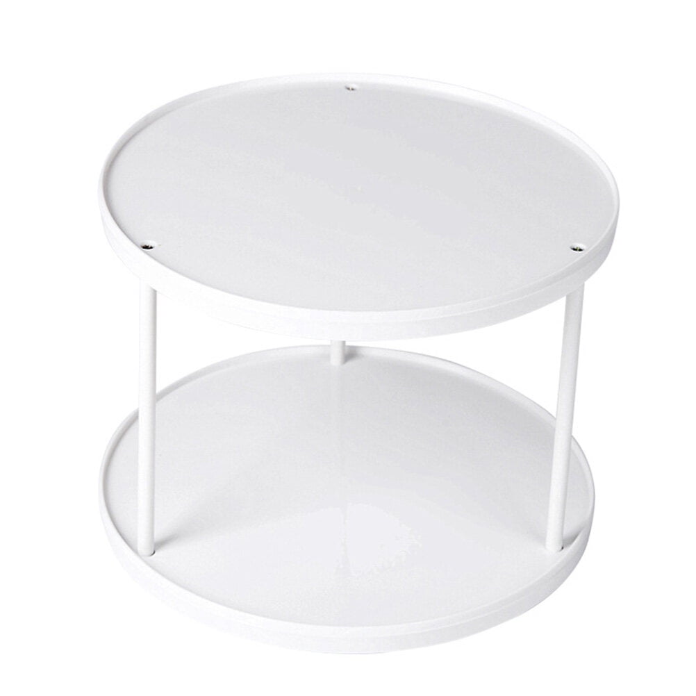 Rotating Storage Rack 2 Tier Desktop Shelf Cosmetic Countertop Stand ...