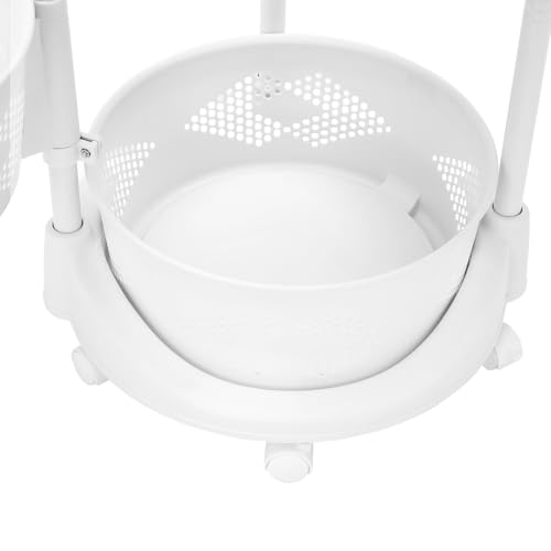 Rotating Storage Rack, 3-Tier Circular Kitchen Storage Cart Multi Layer Rotating Storage Shelves ...