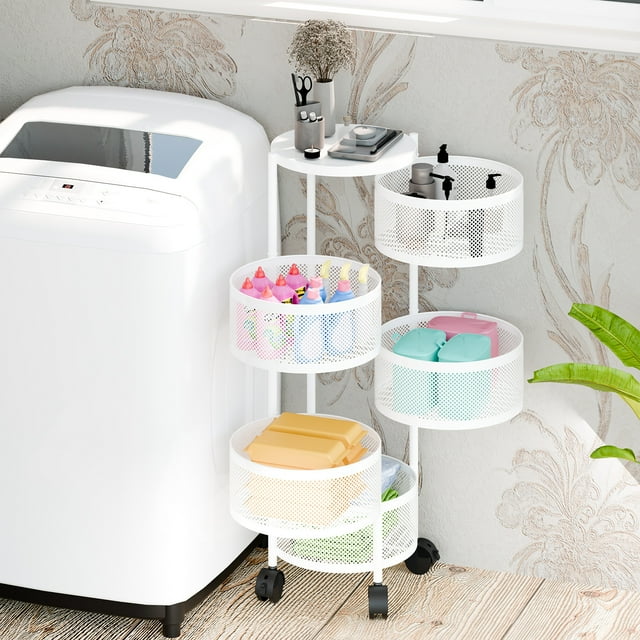 Rotating Storage Rack, Fruit Basket for Kitchen, 3/4/5 Tier Circular ...