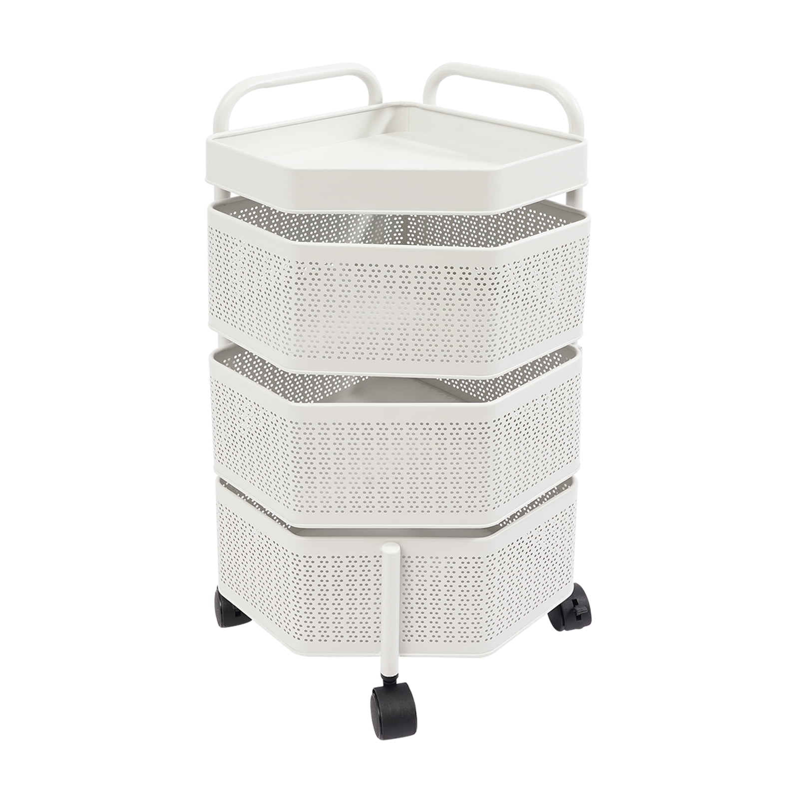 Rotating Storage Shelves Rack, 3-Tier Removable Basket Shelf Organizer ...