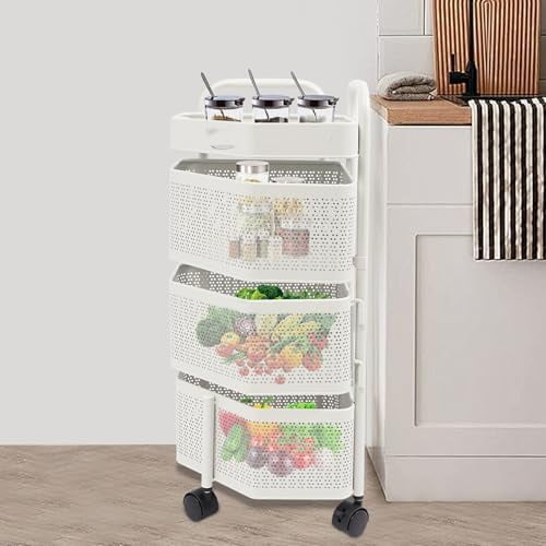 Rotating Storage Shelves Rack for Kitchen, 3-Tier Multi Layer Removable ...