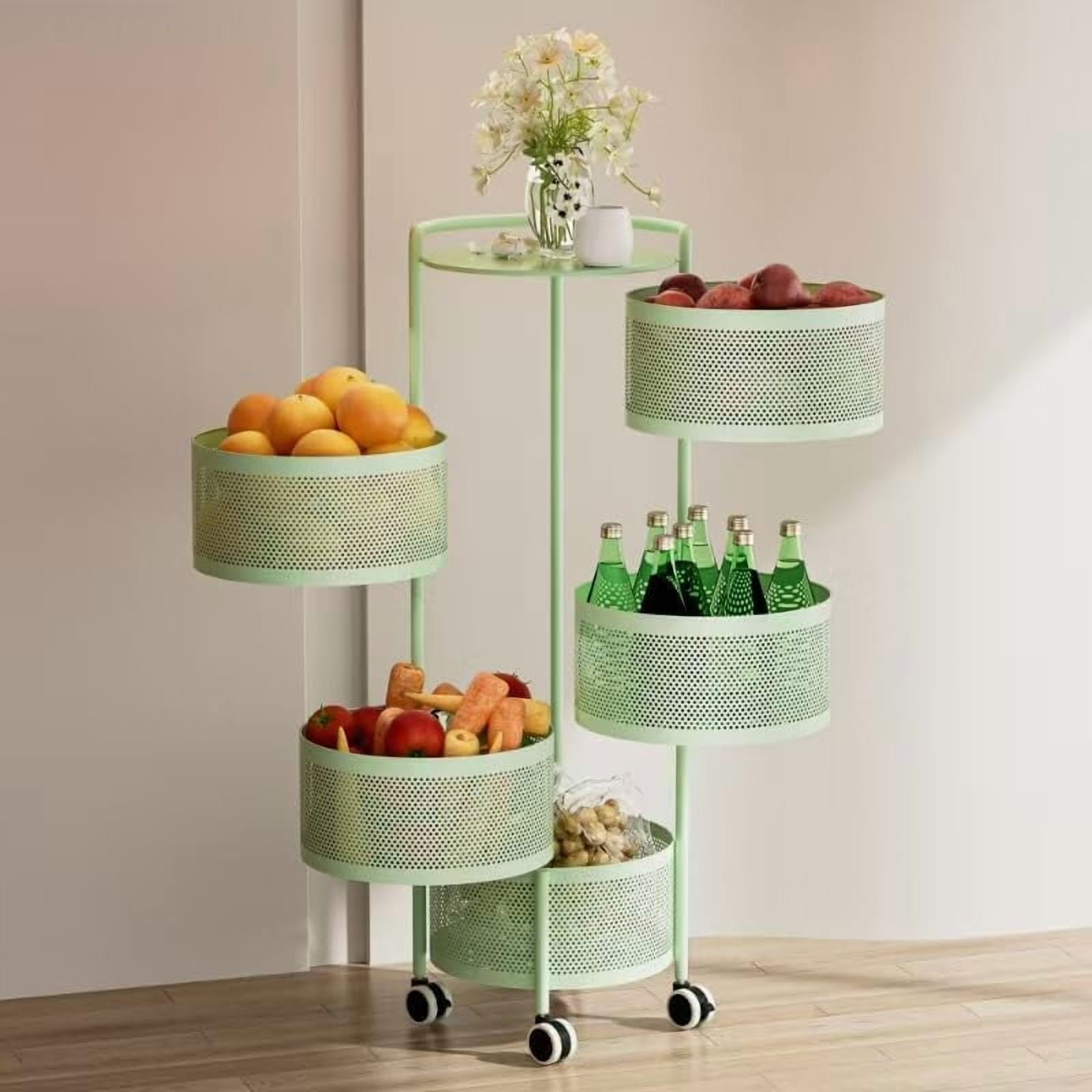 Rotating Storage Shelves Rack for Kitchen, 4-Tier Multi Layer Removable ...