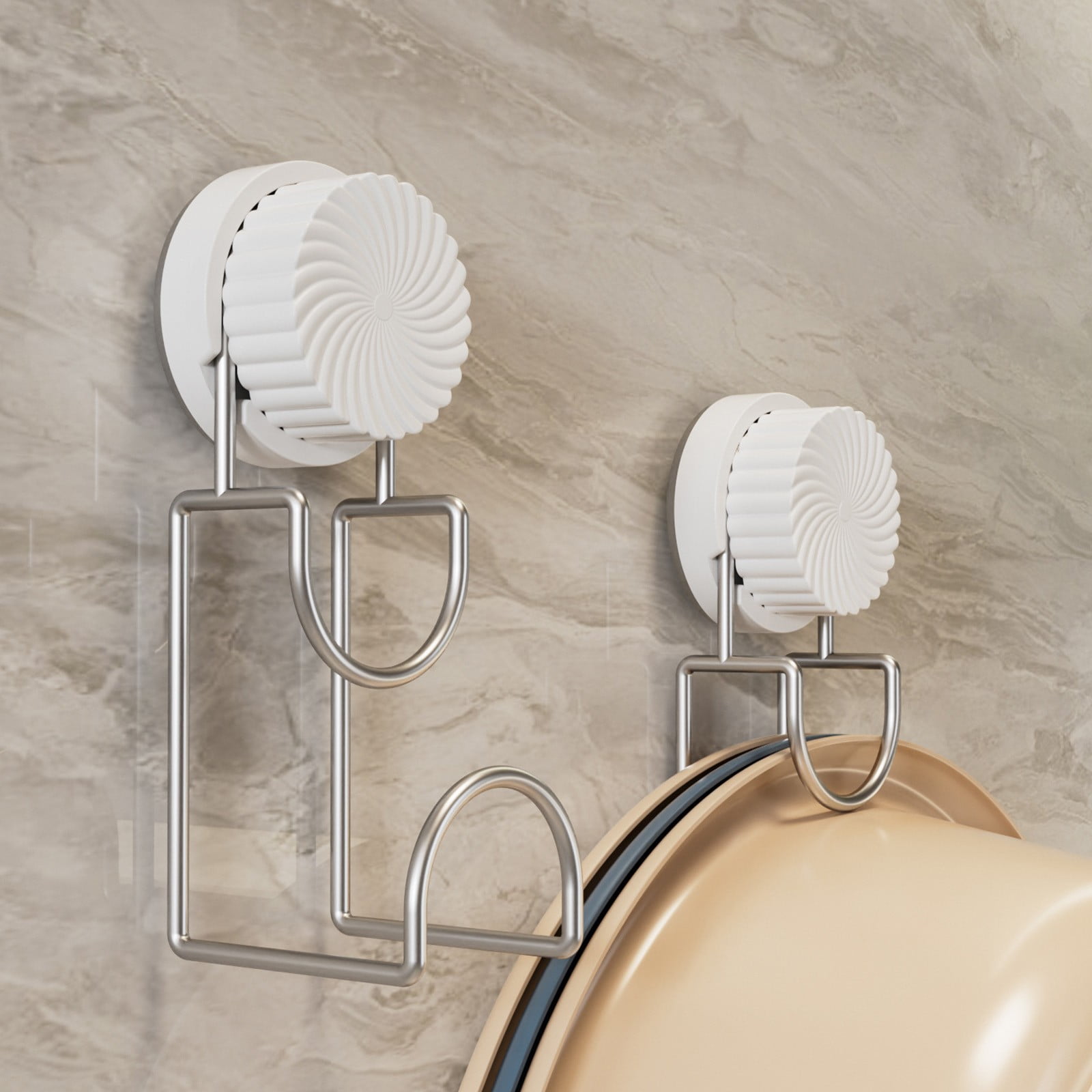 Rotating Suction Cup Washbasin Hook Set, 2-Pack, No-Drill Wall Mounted ...