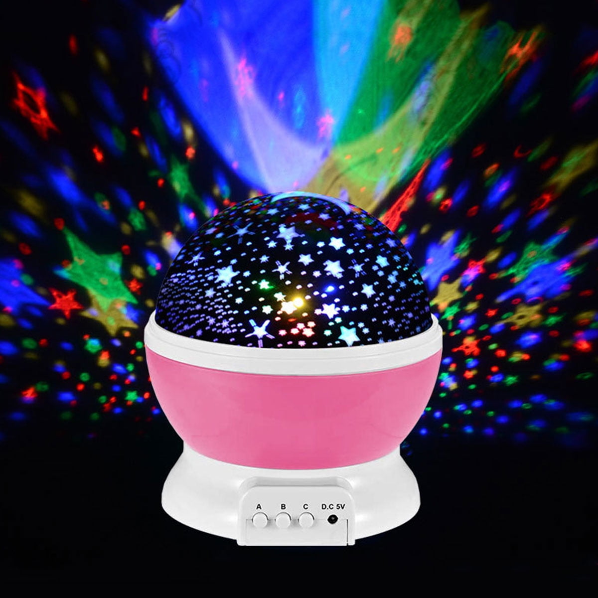 Rotating Sun, Star Moon Projector Night Light for Kids - 360 Degree Sky ...