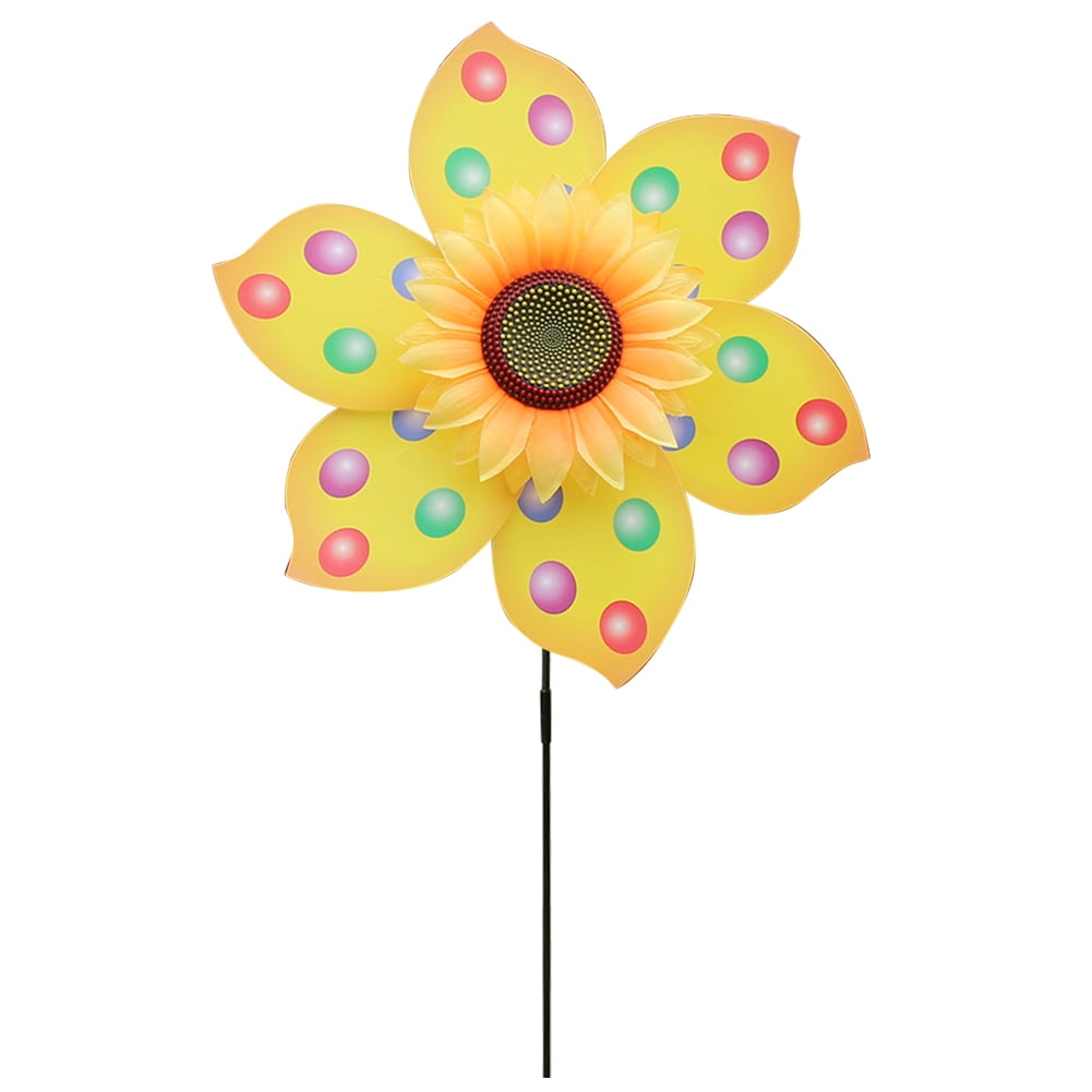 Rotating Sunflower Windmill, Colorful Sunflower Wind Turbine Outdoor ...