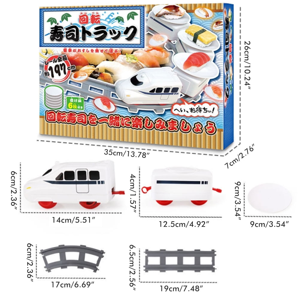Rotating Sushi Toy Electric Revolving Sushi Toy Rail Train Set for Kids ...