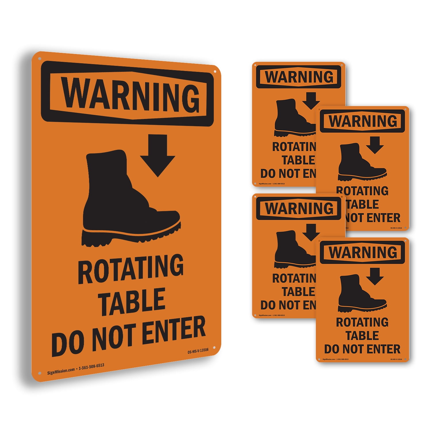 Rotating Table Do Not Enter With Symbol OSHA WARNING Aluminum Sign 24 ...