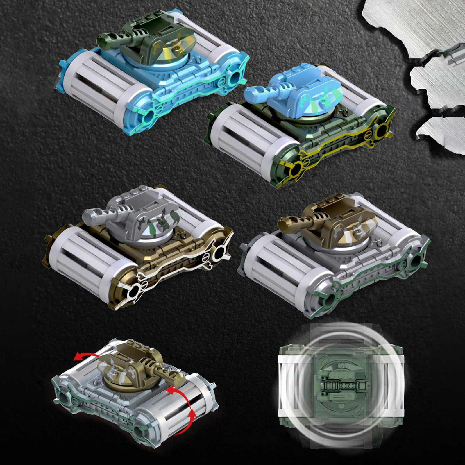 Rotating Tank Gyroscope Toy - Unique Energy Tank Shape for Stress ...