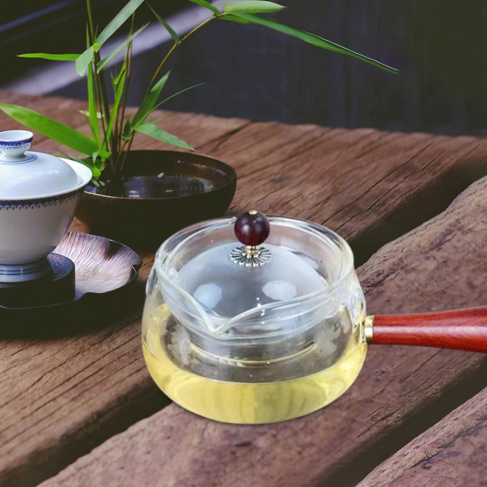 Rotating Tea Maker Glass Teapot Side to Boil 17oz Tea Steeper Clear for ...