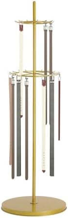 Rotating Tie Rack,Free Standing Belt Display Shelf with Adjustable Feet ...
