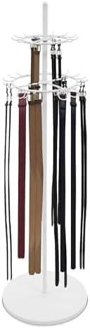 Rotating Tie Rack,Free Standing Belt Display Shelf with Adjustable Feet ...