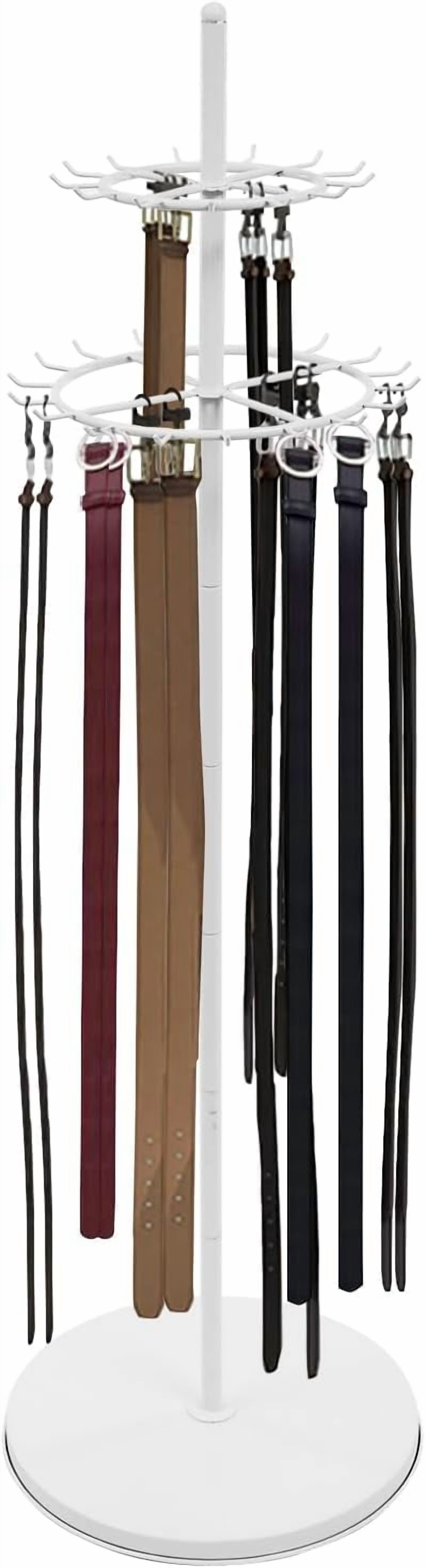 Rotating Tie Rack,Free Standing Belt Display Shelf with Adjustable Feet ...