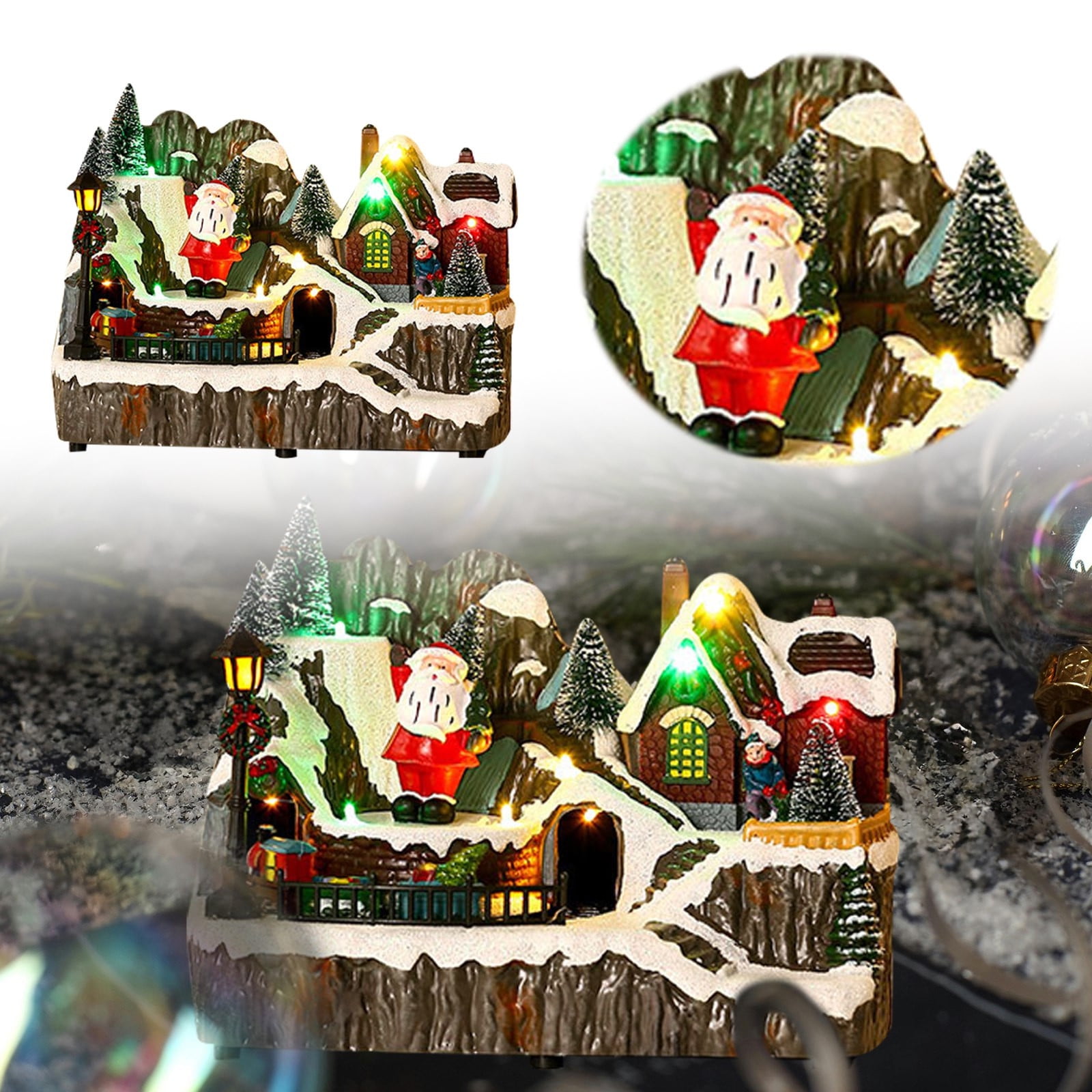 Rotating Train With Glowing Light And Music Desktop Ornament Decorative ...