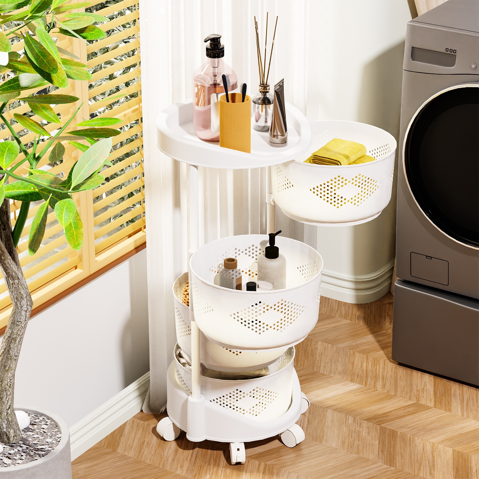 Rotating Trolley, Kitchen Trolley, Rotating Kitchen Storage Shelves ...