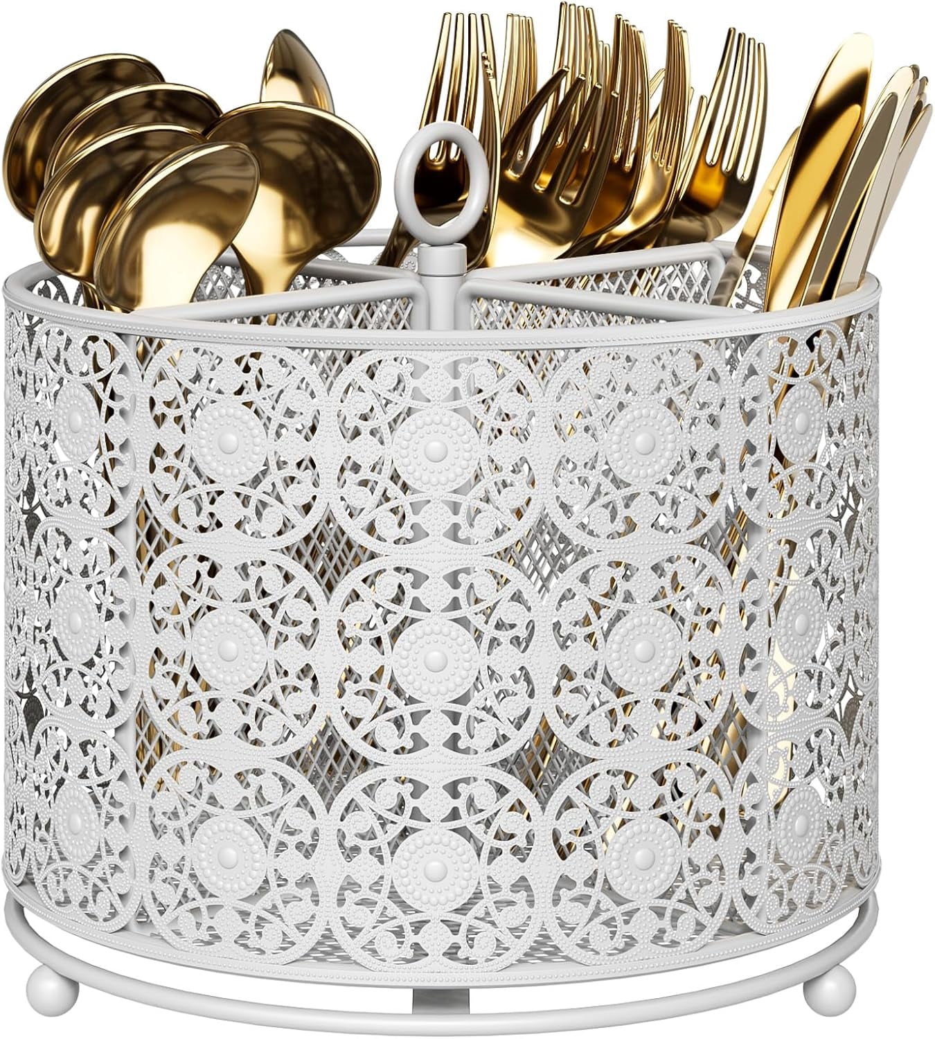 Rotating Utensil Caddy Holder - Higher Raised Cutlery Caddy Countertop ...