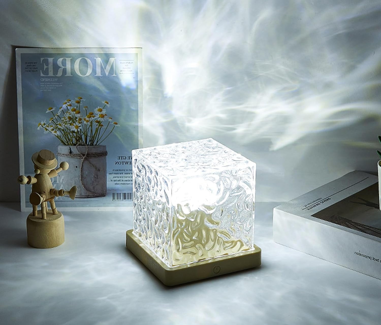 Rotating Water Ripple Lamp, a 16-Color LED Water Ripple Aurora ...