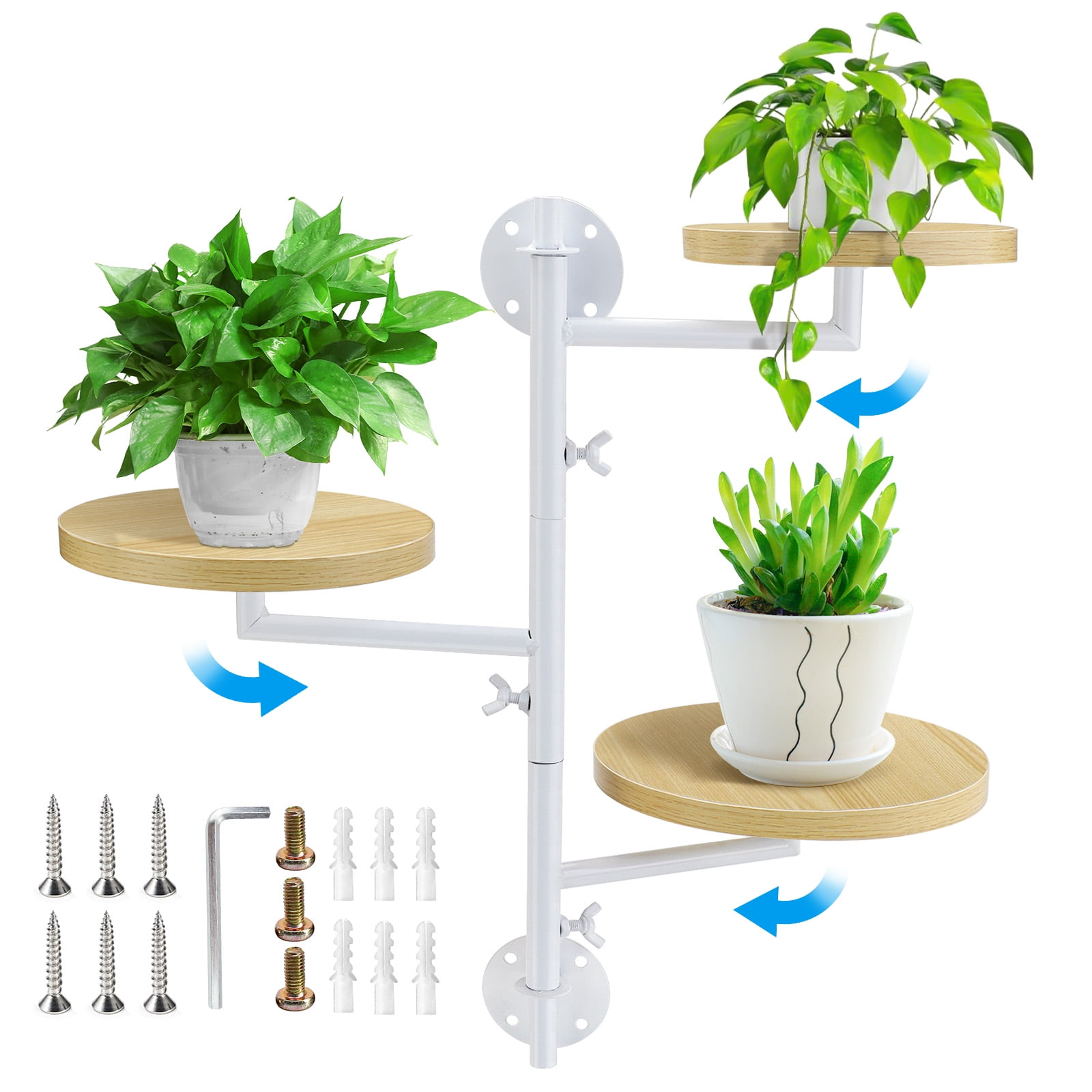 Rotating Window Plant Shelves, 3 Tier Window Shelf for Plants, Wall ...