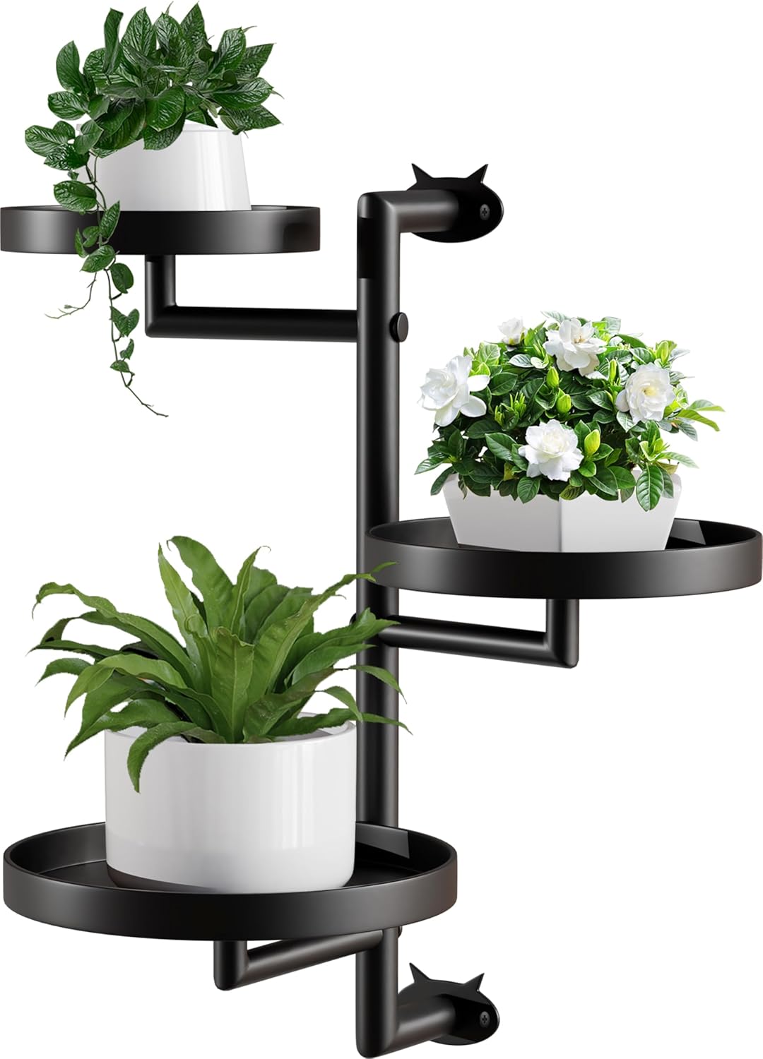 Rotating Window Plant Stand Indoor, 3-tier Metal Plant Stand, Wall ...