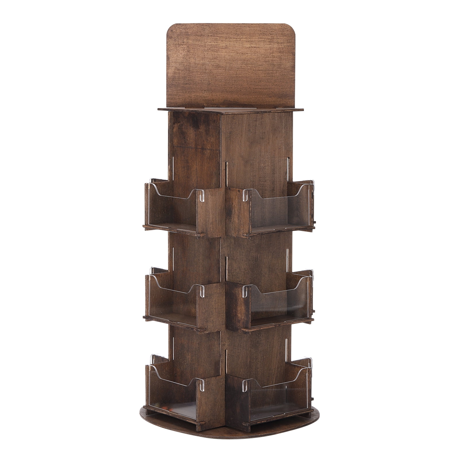 Uxcell Rotating Wooden Display Rack, 3 Tier Rotating Display Organizer ...
