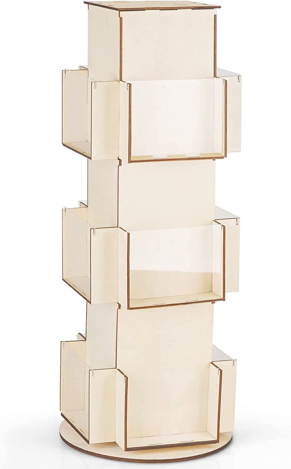 Rotating Wooden Display Rack with Two Card Sticker for Greeting Card ...
