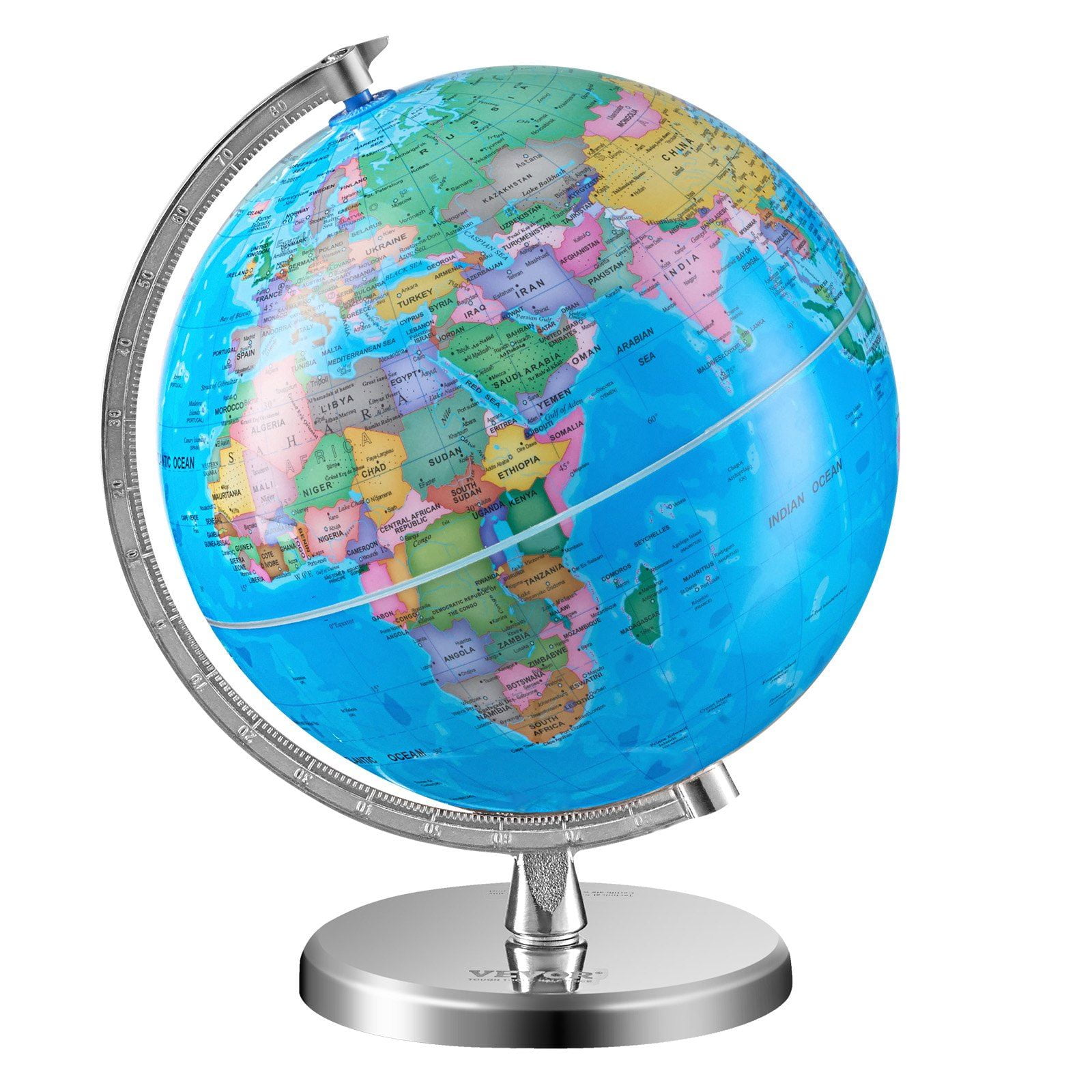 Rotating World Globe with Stand, 8 in/203.2 mm, Educational Geographic ...