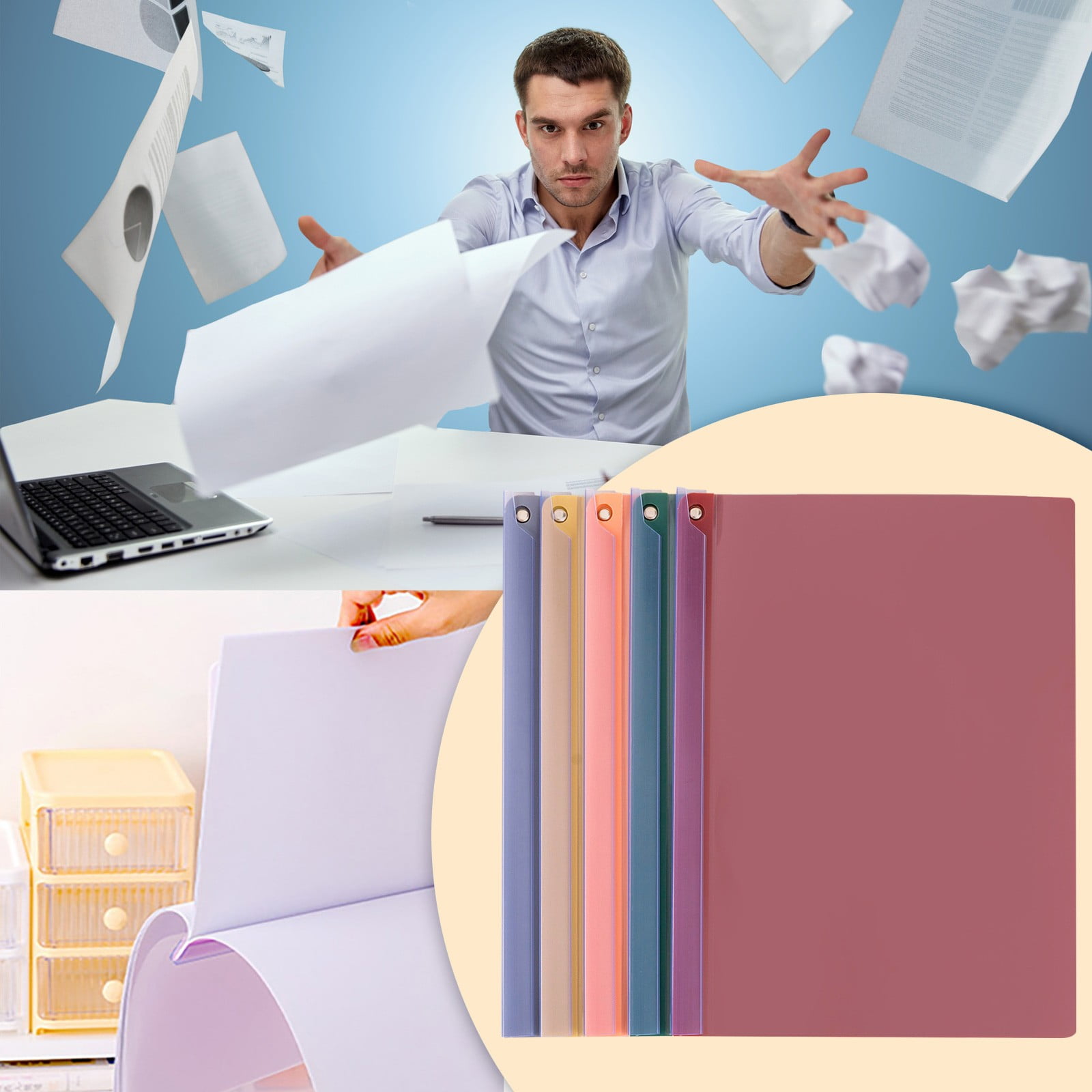 Rotating a4 folder, transparent pull-out test paper storage folder ...