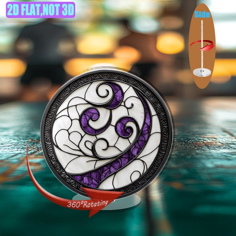 Rotating acrylic art piece featuring a stunning Yin-Yang design with ...